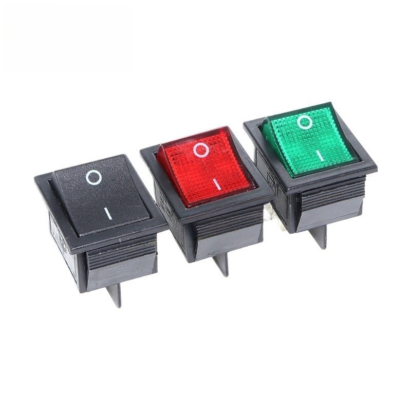1-5pcs 2 Position Red Light Rocker Switch 16A/250V KCD4-201 4 Pin ON ...
