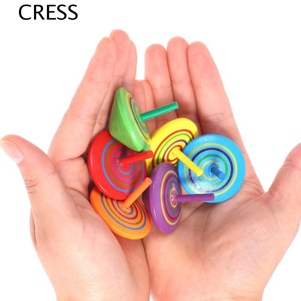 CRESS Woode Spinning Top Toy Kindergarten Kids Toy Fun Relief Stress ...