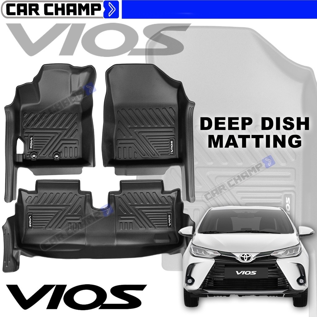 Toyota Vios 2019 to 2026 OEM 9D W/ EXTENSION Deep Dish Matting Thailand ...