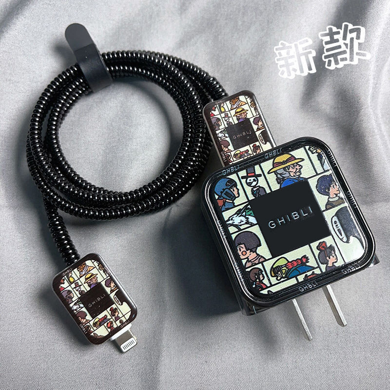 4 in 1/Cute Anime Pattern DIY 18w/20w Charger Protector Set Charger ...