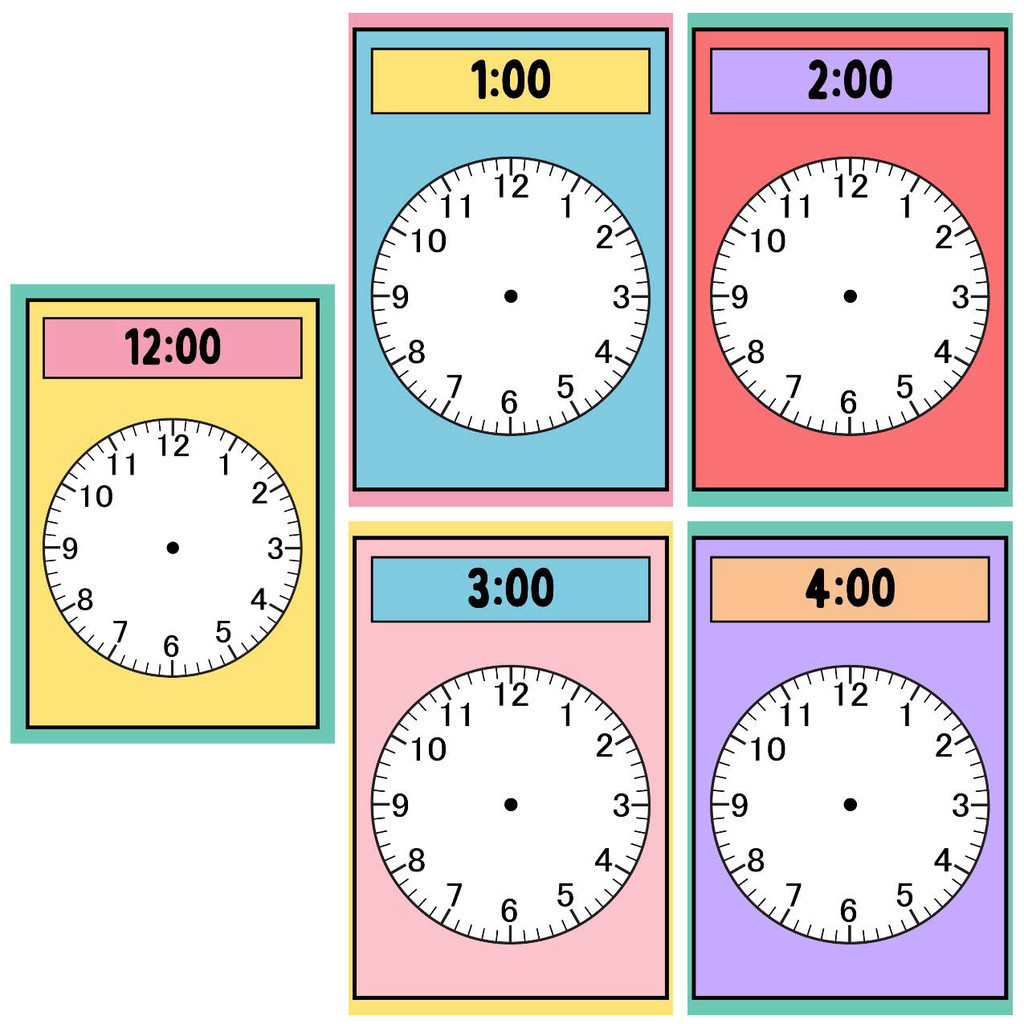TIME (09) laminated - Set of 23 learning cards to get acquainted with ...