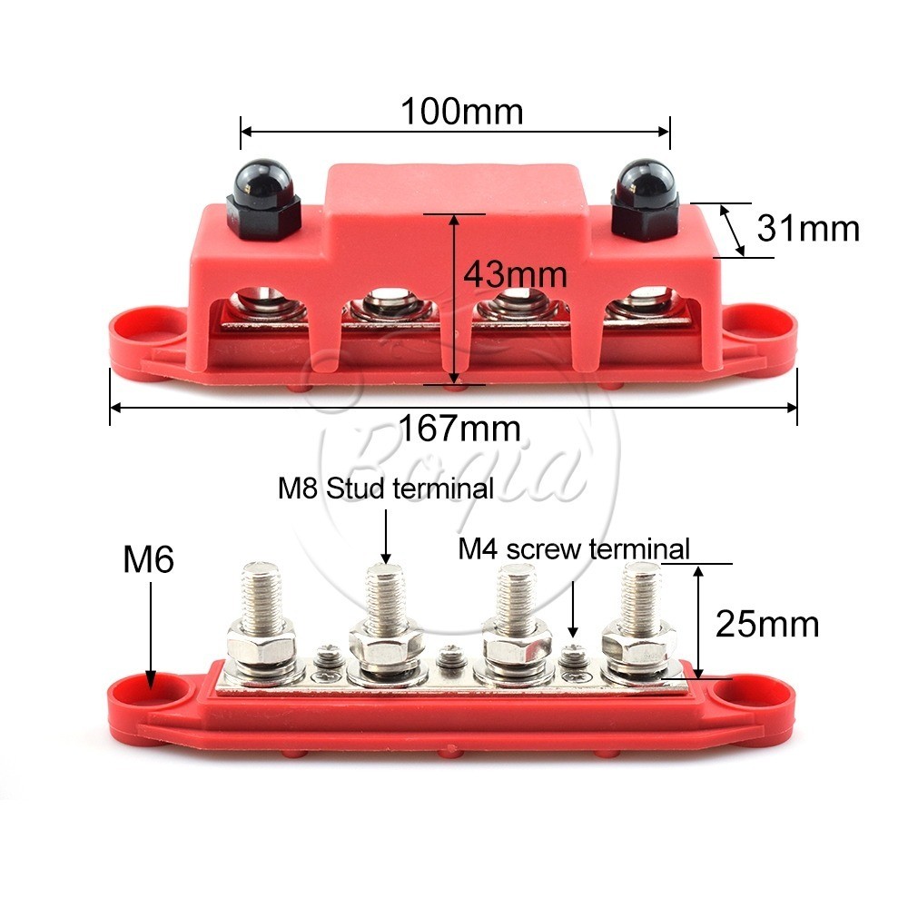 Bus Bar M8 M10 High Current Wiring Stud Battery Junction Block for RV ...