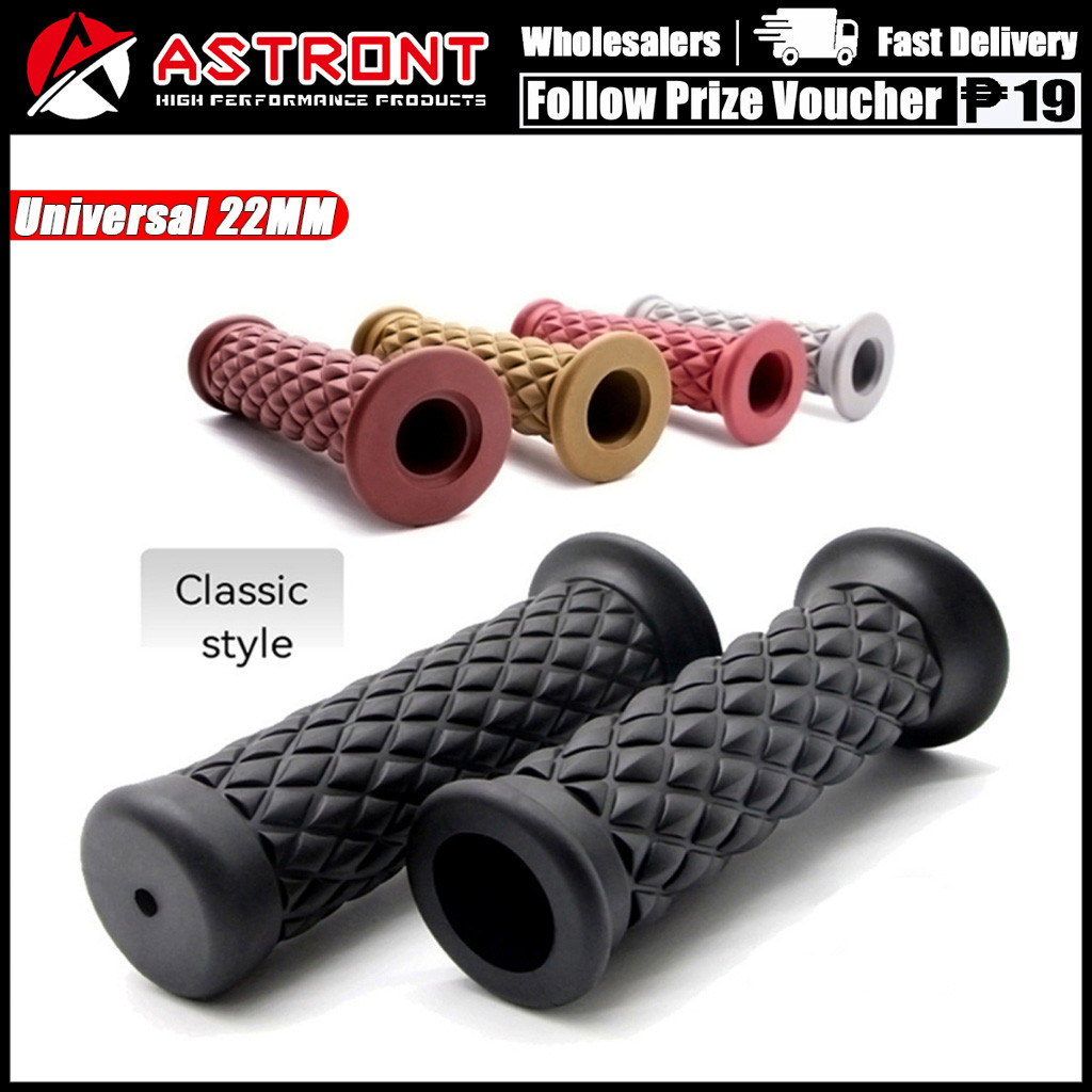 Universal Motorcycle Rubber Handle Retro 22mm Handlebar Set Harley ...