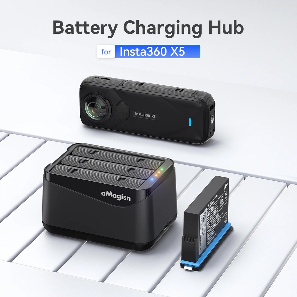 Battery Charging Dock for Insta360 X5 Three Batteries Fast Charge ...