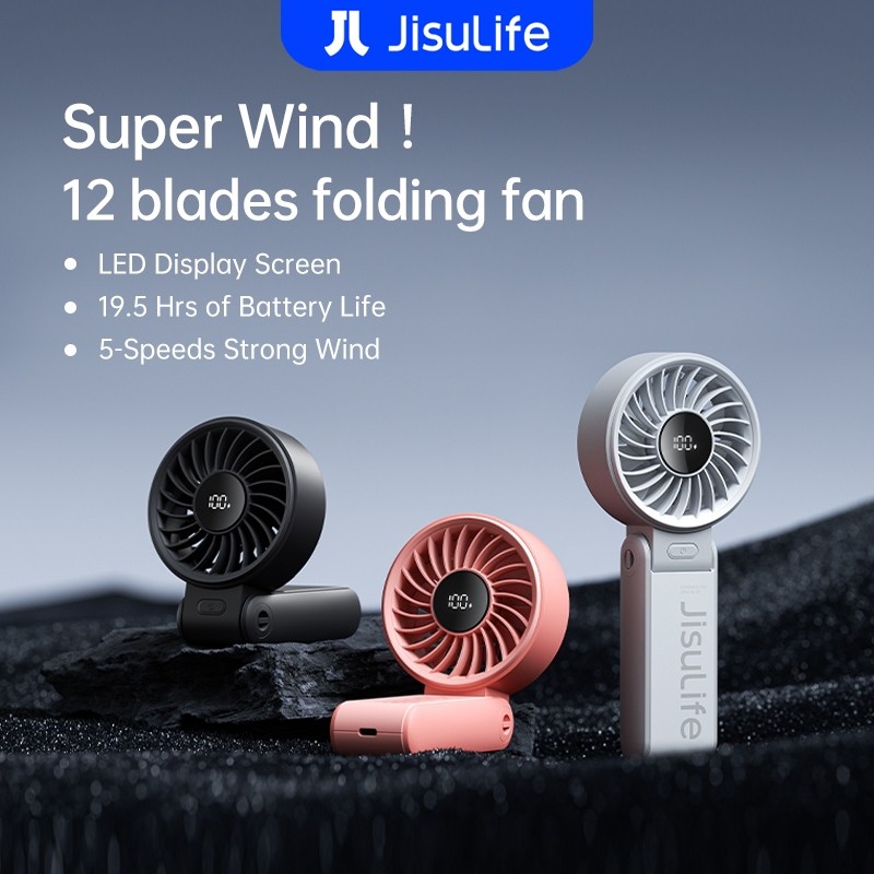 JISULIFE Handheld Fan Life7 Mini Fan Portable Rechargeable Electric ...