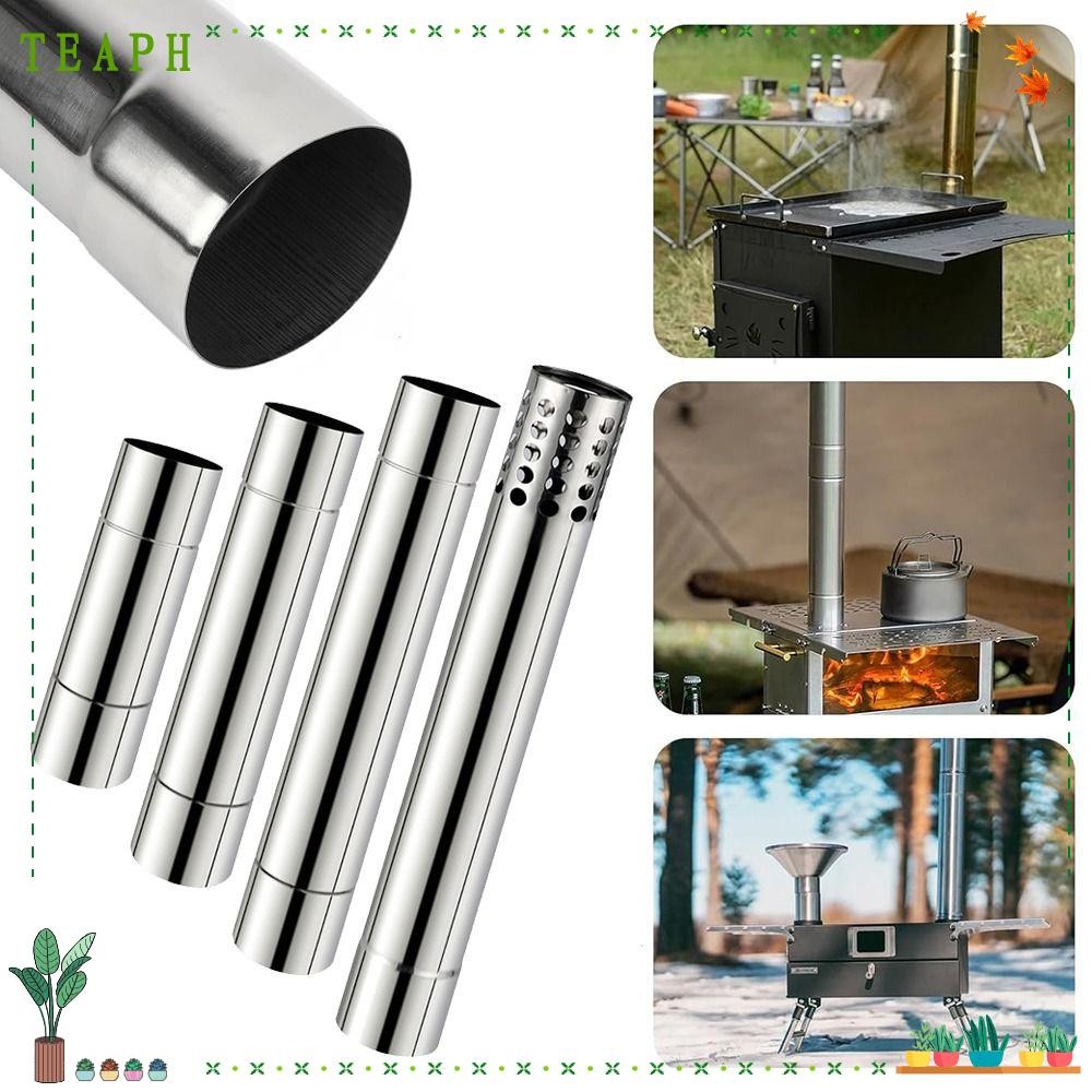 TEAPH Flue Extension Tube, Stainless Steel Diameter 6CM Chimney Pipes ...