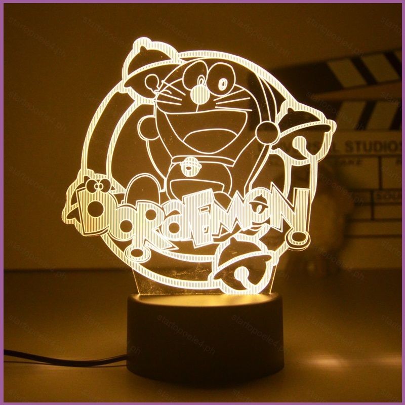 Doraemon Night Light Figure Anime Doraon 3d Lamp Comics Lighting Remote ...
