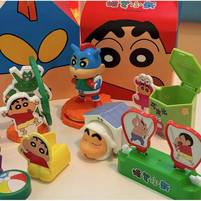 2025 McDonald's Crayon Shin-chan 8 pcs interactive toys, Shin-chan ...