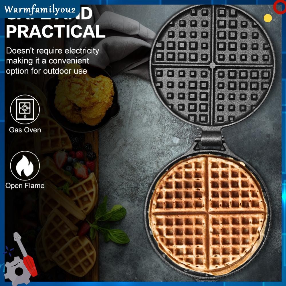 Round Shape Waffle Maker Non-stick Double Side Waffle Cake Mold Pot ...