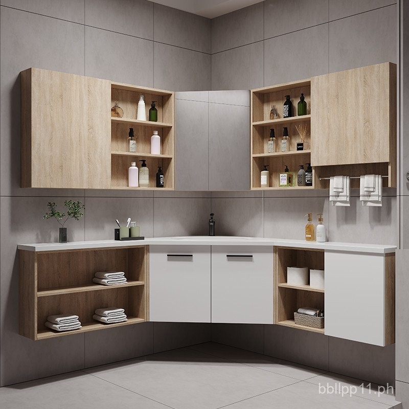 Triangular Bathroom Cabinet Corner Cabinet Small Apartment Rock Slab ...