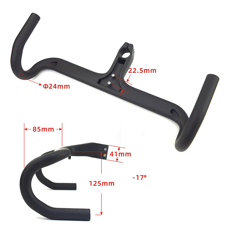 NO LOGO Full Carbon Fiber Road Bike Drop Handlebar 17 Degree Aero ...