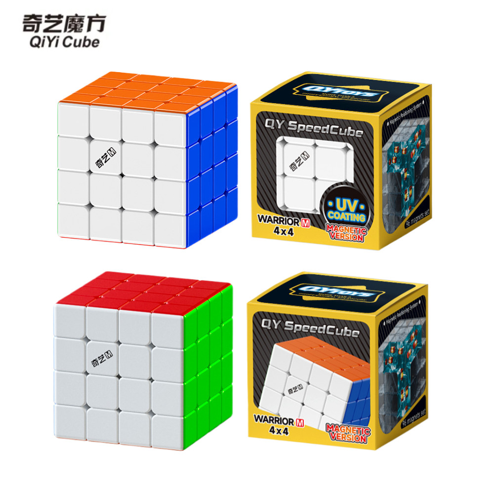 Qiyi Cube Warrior M 4x4 Magnetic Magic Cube Budget 4x4x4 Speed UV ...