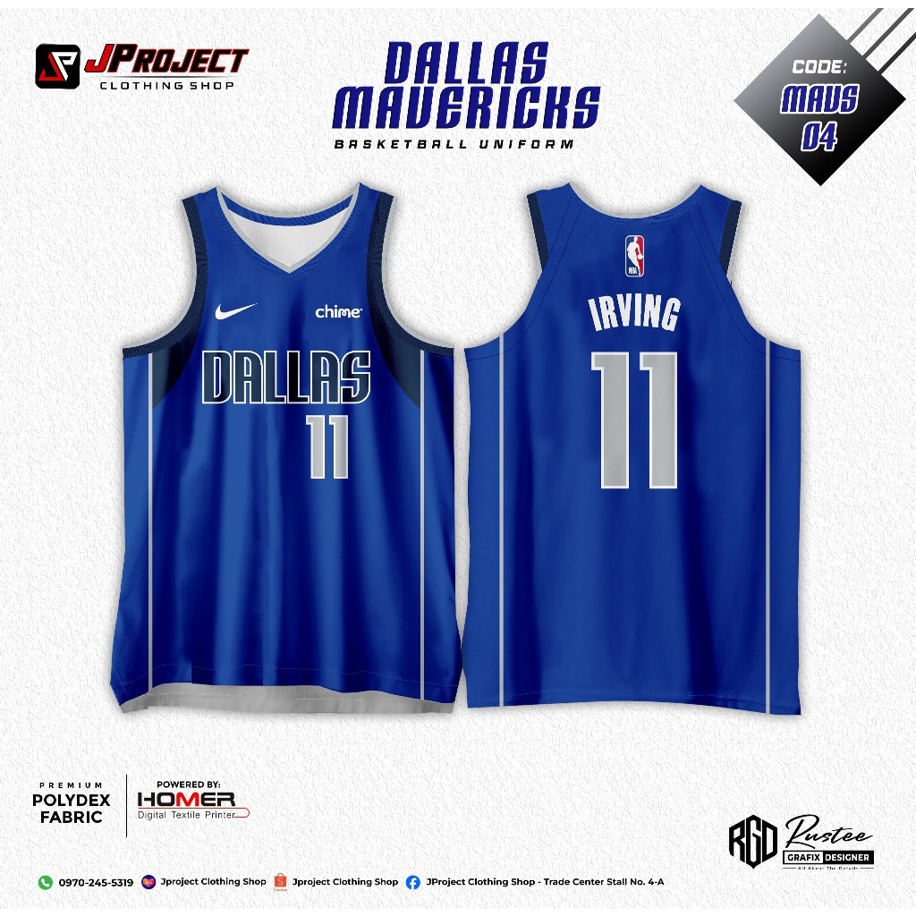 DALLAS MAVERICKS BASKETBALL UNIFORM FULL SUBLIMATION (IRVING) Free ...
