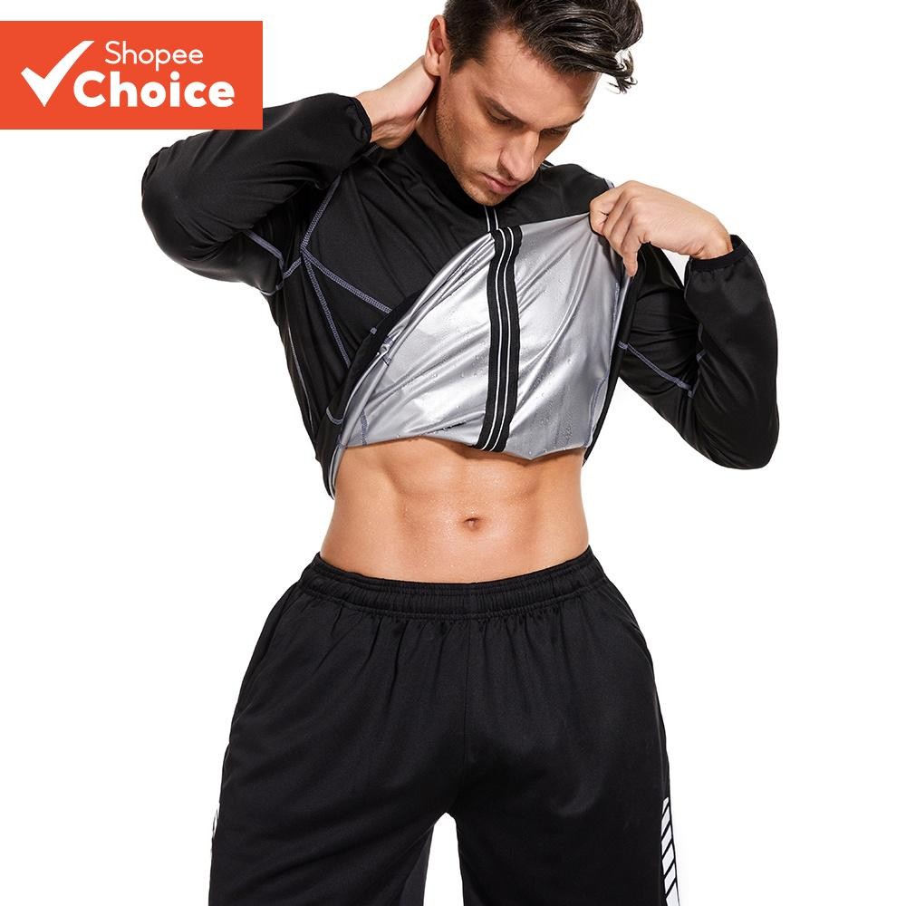 men's Sauna Jacket Latex Saunas Sweat Sweating Top Exercise Weight Loss ...