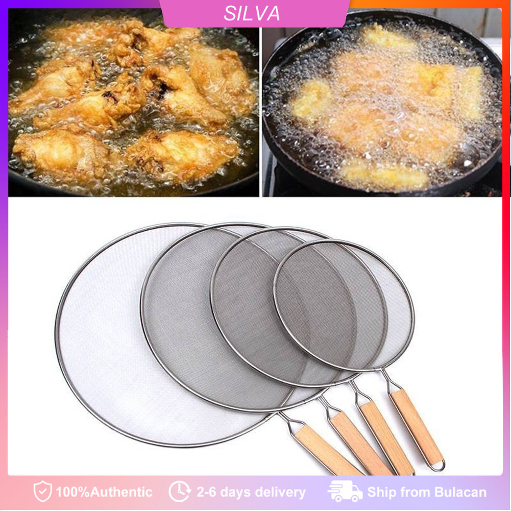 Frying Pan Mesh Guard Stainless Steel Oil Splatter Screen Kitchen ...