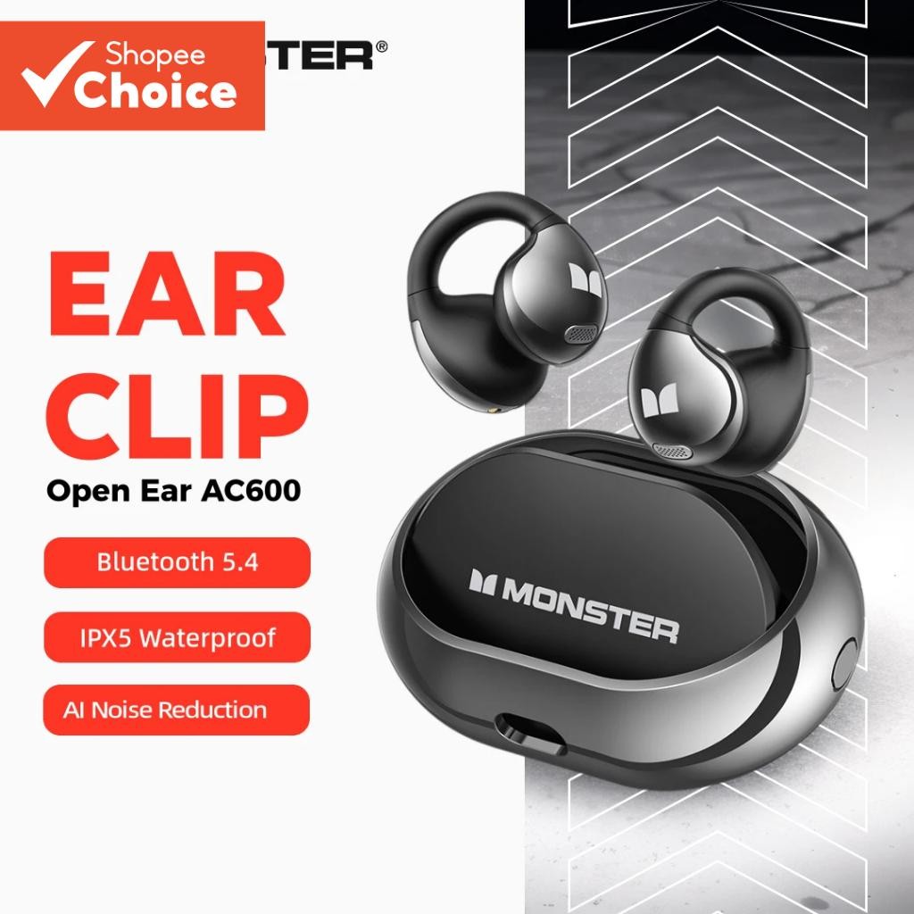 Monster Open Ear AC600 Headphones Wireless Bluetooth V5.4 ANC Noise ...