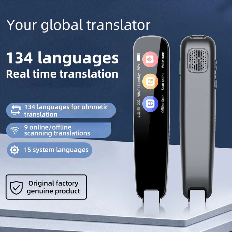 2025 Portable Intelligent Voice Translator Pen Real-time Multilingual Device Touch Screen WiFi ...