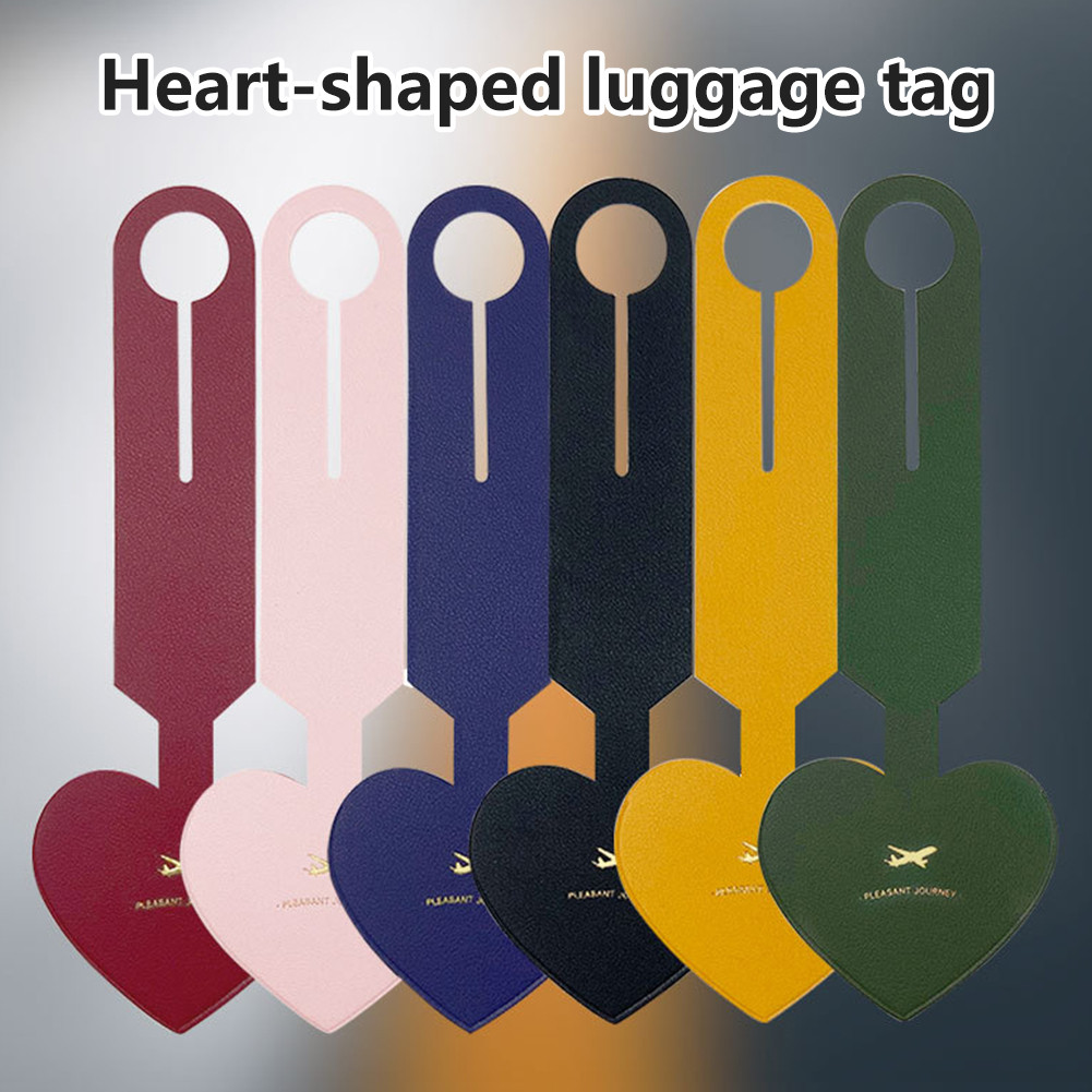 PU Leather Luggage Tag with ID Card Holder Portable Easy Attachment Suitcase Accessories ...