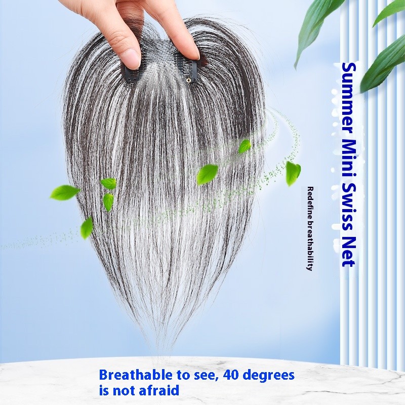 Square 4 * 6cm 100% Human Hair Piece Black And Mocha Brown Hair Topper ...
