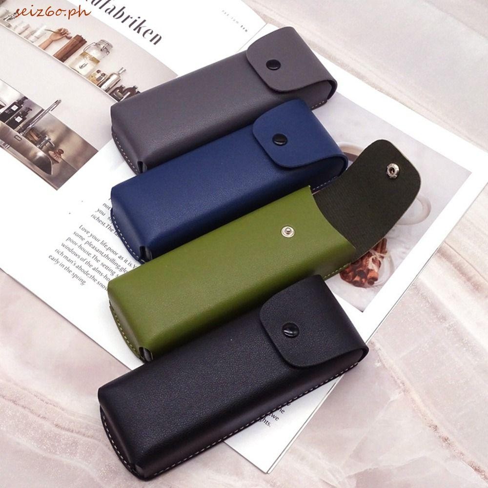 SEIZ6O Waistpack Glasses Box Men Student PU Leather Glasses Storage Box ...
