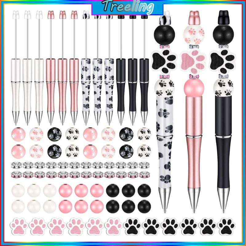 Treeling 82Pcs DIY Ballpoint Pen Set with Beadable Ballpoint Pen Craft ...