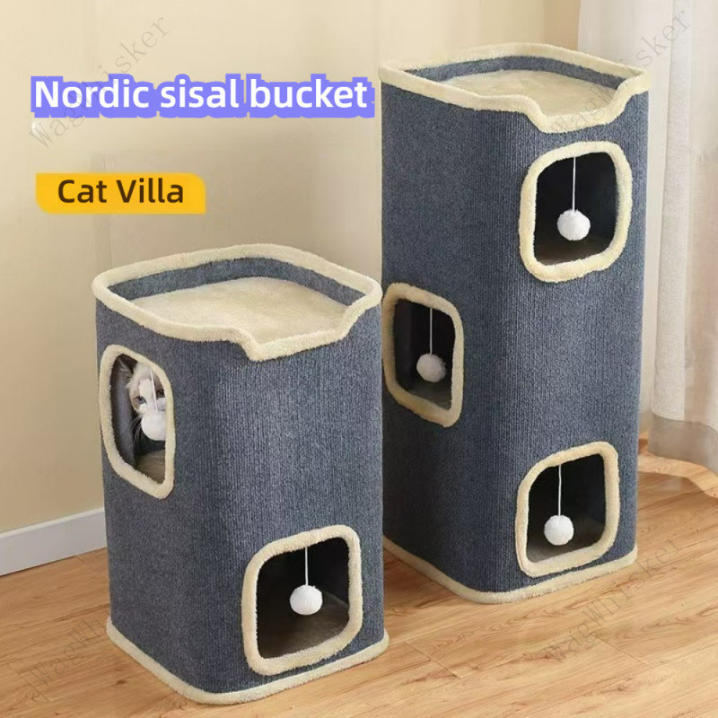 Popular small-sized pet cat house/cat house with scraper/sisal cat ...