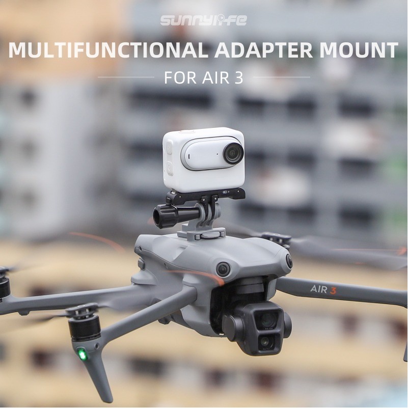 DJI Air 3 Mounting Accessory - GoPro 12 & Insta360 GO 3 Extension Bracket with Searchlight ...
