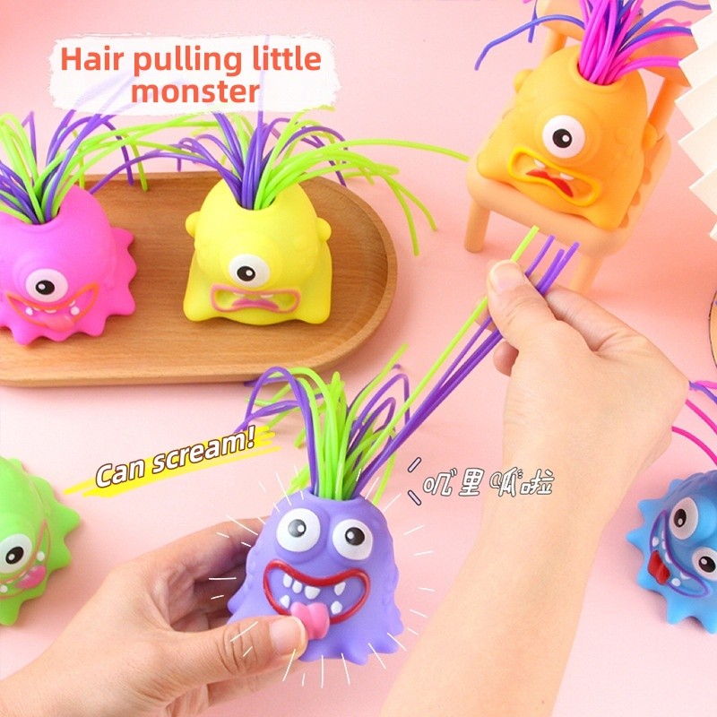 Creative Luminous Little Monster Pulling Hair Can Call Children ...