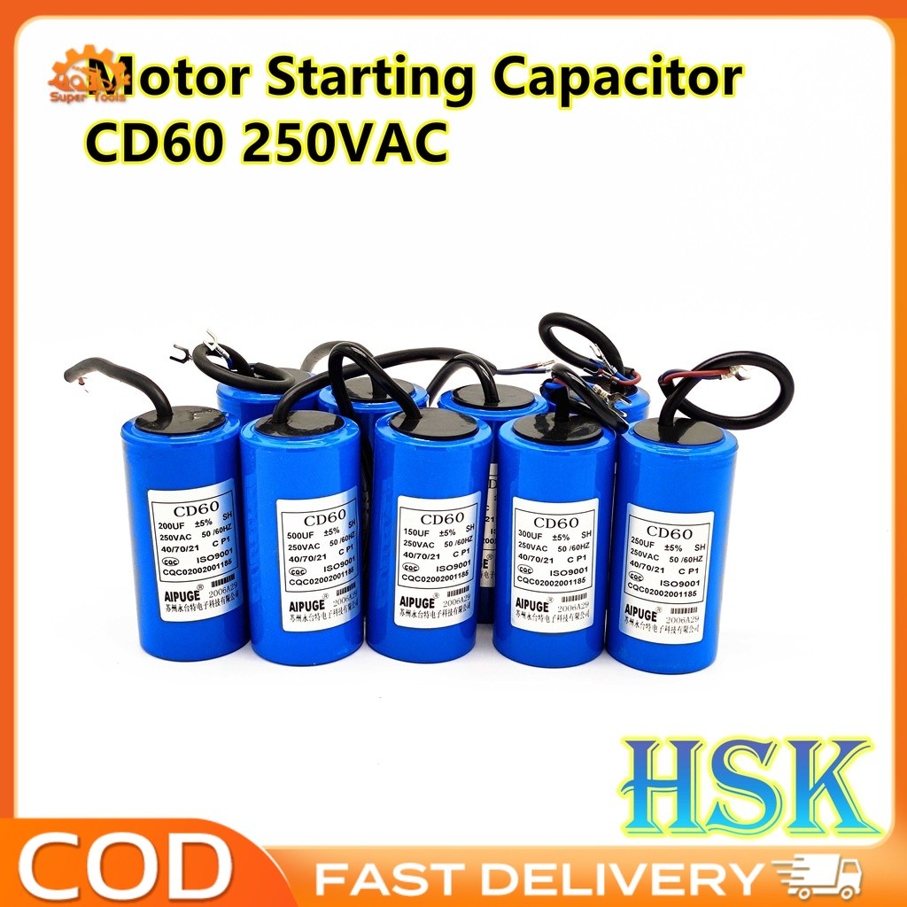 CD60 200uF MOTOR STARTING CAPACITOR 250VAC BLUE Running Capacitor ...