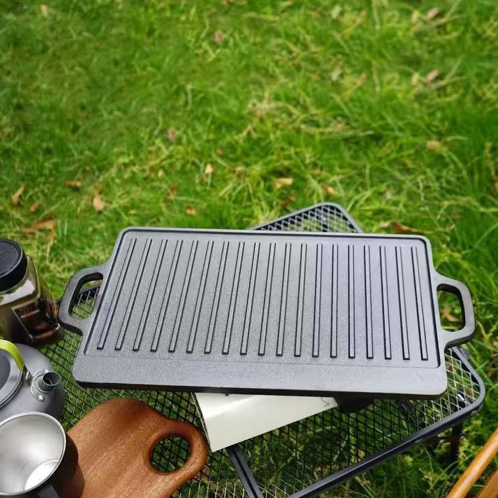 Cast Iron Griddle Plate with Double Handles Griddle Pan for Steaks ...