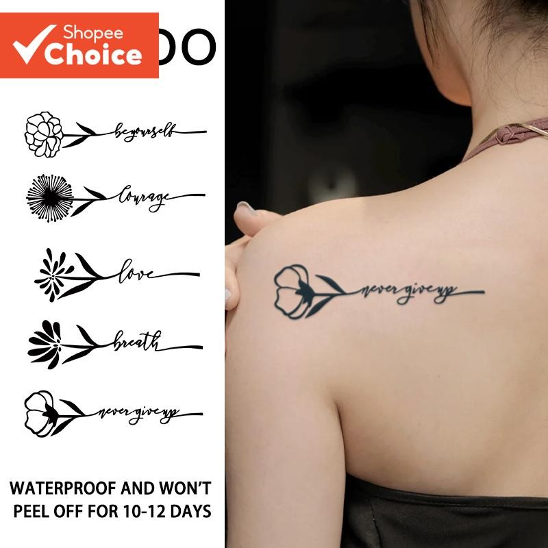 Floral Bouquet Temporary Tattoo Sticker, Waterproof Fake Body Art For ...