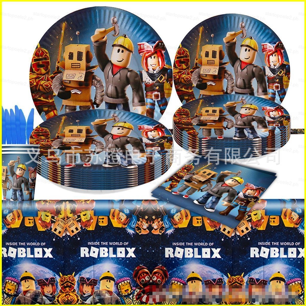ST2 Roblox themed decoration celebrate birthday party plate paper ...