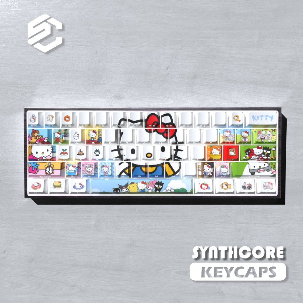 Hello Kitty Keycap Cherry Profile 74/130 Keys PBT Letter Side-printed ...