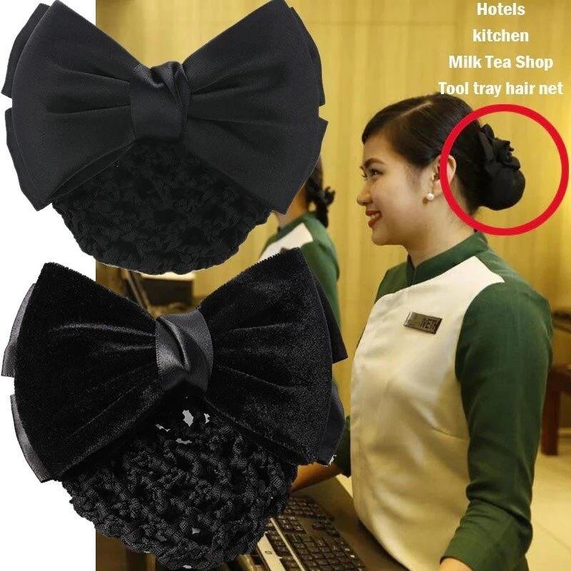 Women Hairnet Ribbon Wtihnet Office Restaurant Hotel Waiter Clip with ...