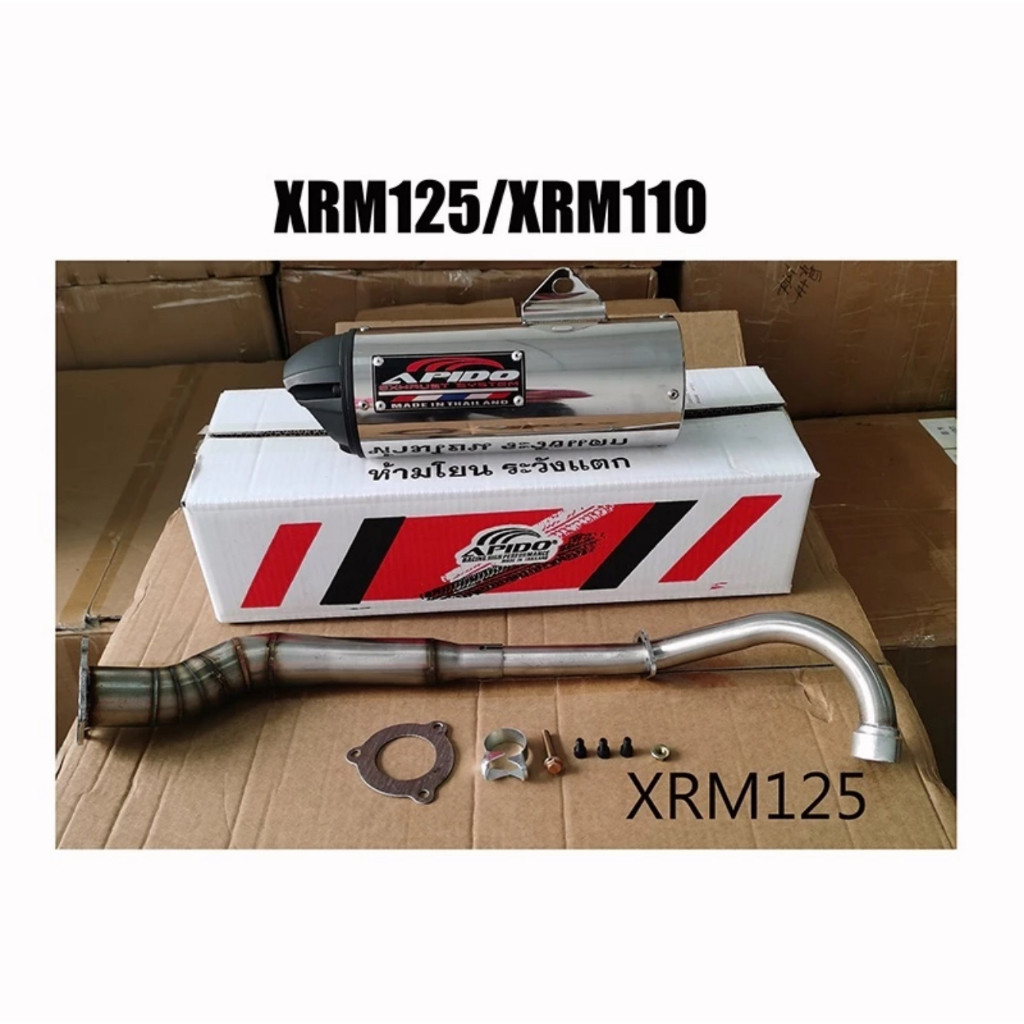 1set APIDO Pipe For XRM125 /XRM110 carb/ Raider150 carb (chrome/black ...