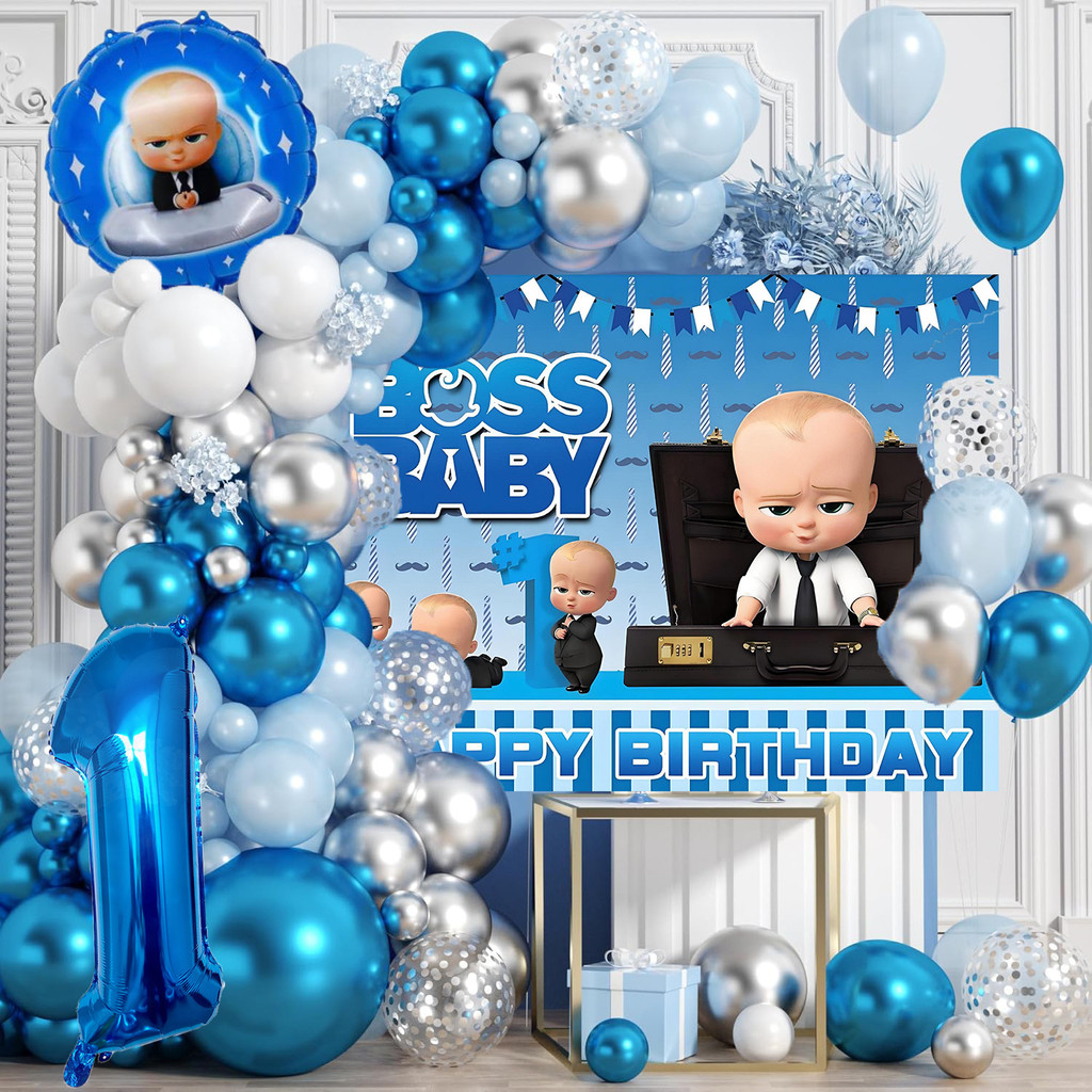 81pcs Baby Boss Theme Balloon Arch Kit with 32inch Number Balloon and ...