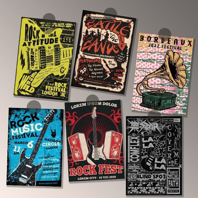 Rock band big poster trend industrial style Trendy Room Retro Wall ...