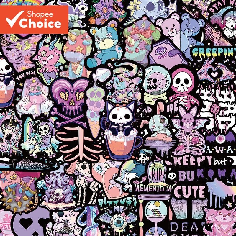 56pcs Dark Gothic Sticker , Waterproof Vinyl Sticker, for Water Bottle ...