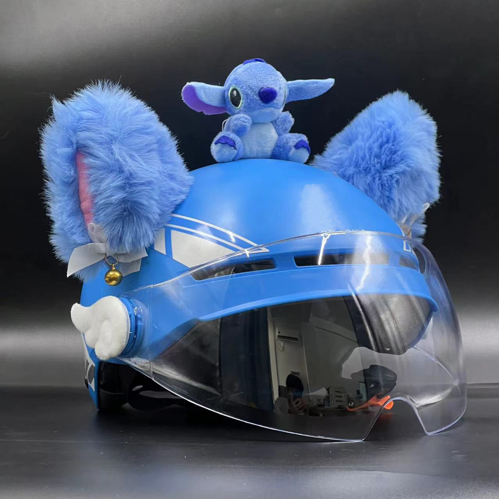 Motorcycle Unique Helmet Doll Cat Ear Helmet Cute Takeaway Doll Stitch ...