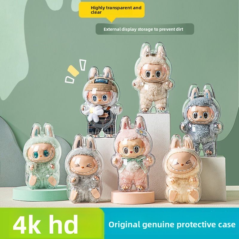 Labubu V1 V2 V3 labubu protTransparent protective case, macaron series ...