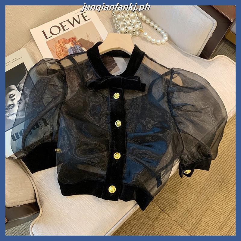 Modern Filipiniana Barong Blouse Bolero Organza Shirt Top for Women ...