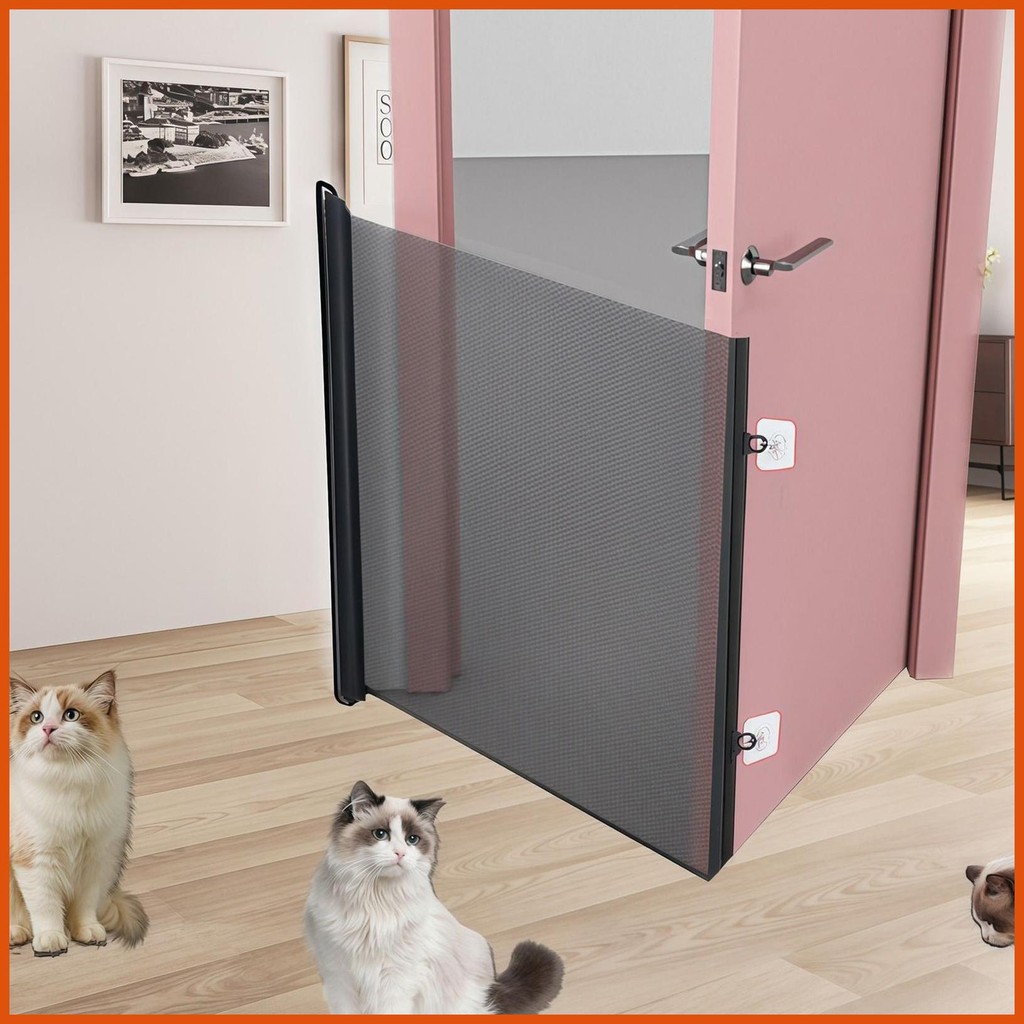 Mesh Dog Gate Retractable Indoor Dog Safety Gate Extendable Screen ...