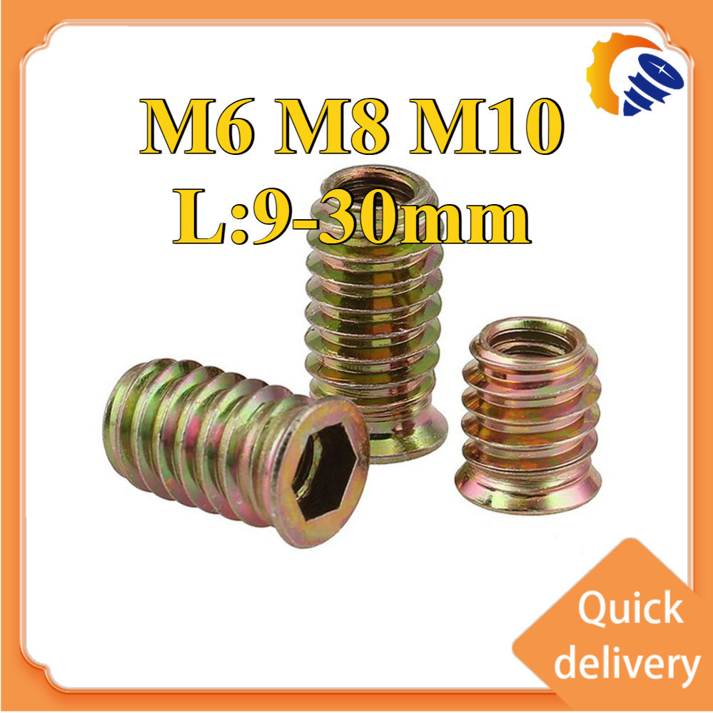 Furniture Nut/Wood Insert Nut/Inner Outer Thread Pre-embedded Nut M6/M8 ...