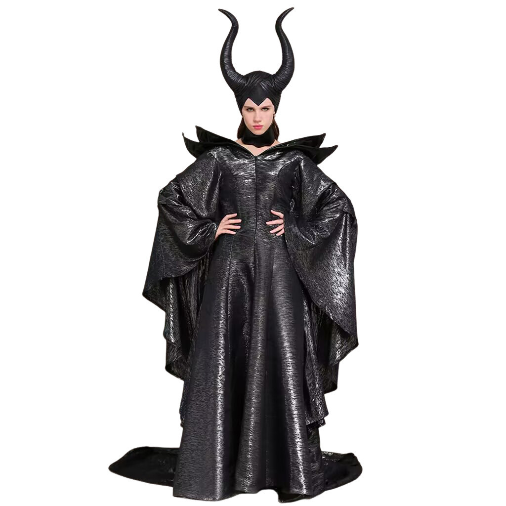 Maleficent Curse Maleficent Black Witch Halloween Adult Costume Robe ...