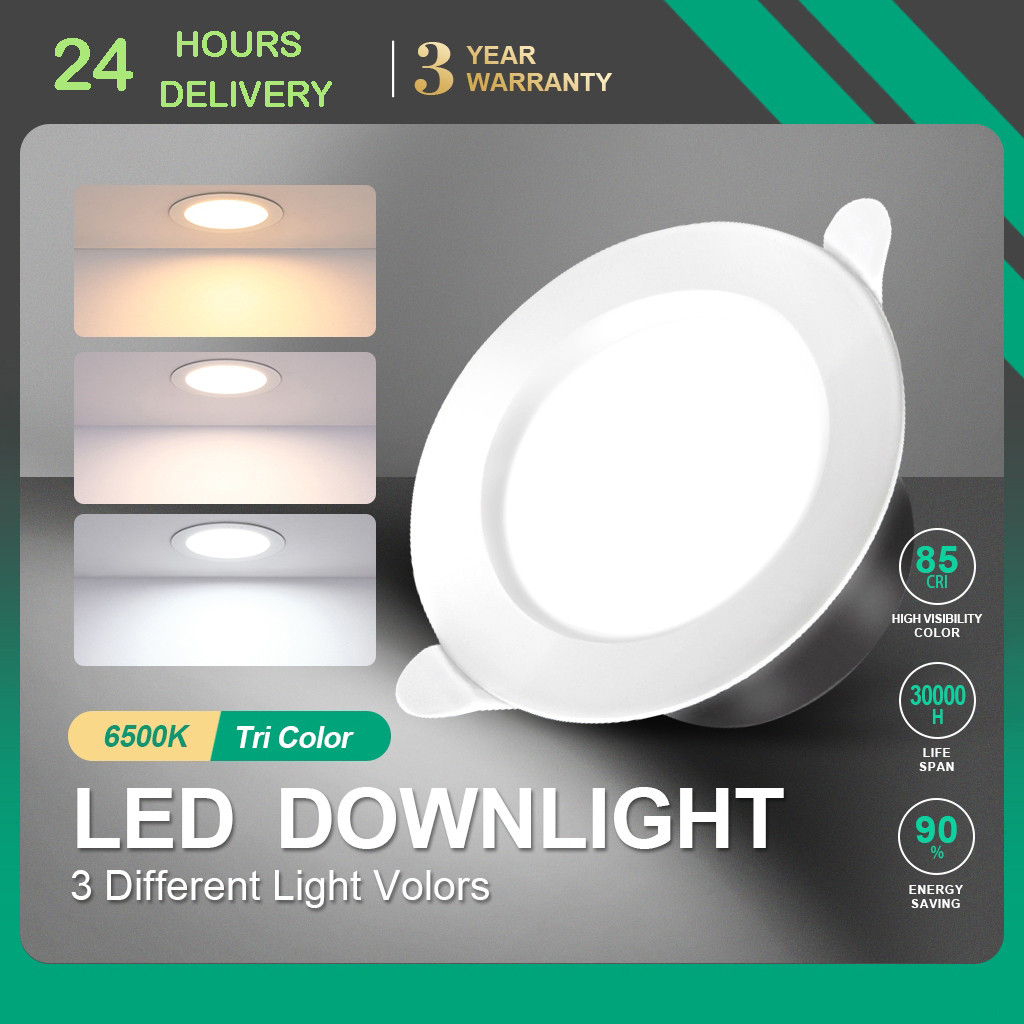 Pin Lights Tricolor Led Downlight Recessed Panel Ceiling Light 3Color ...