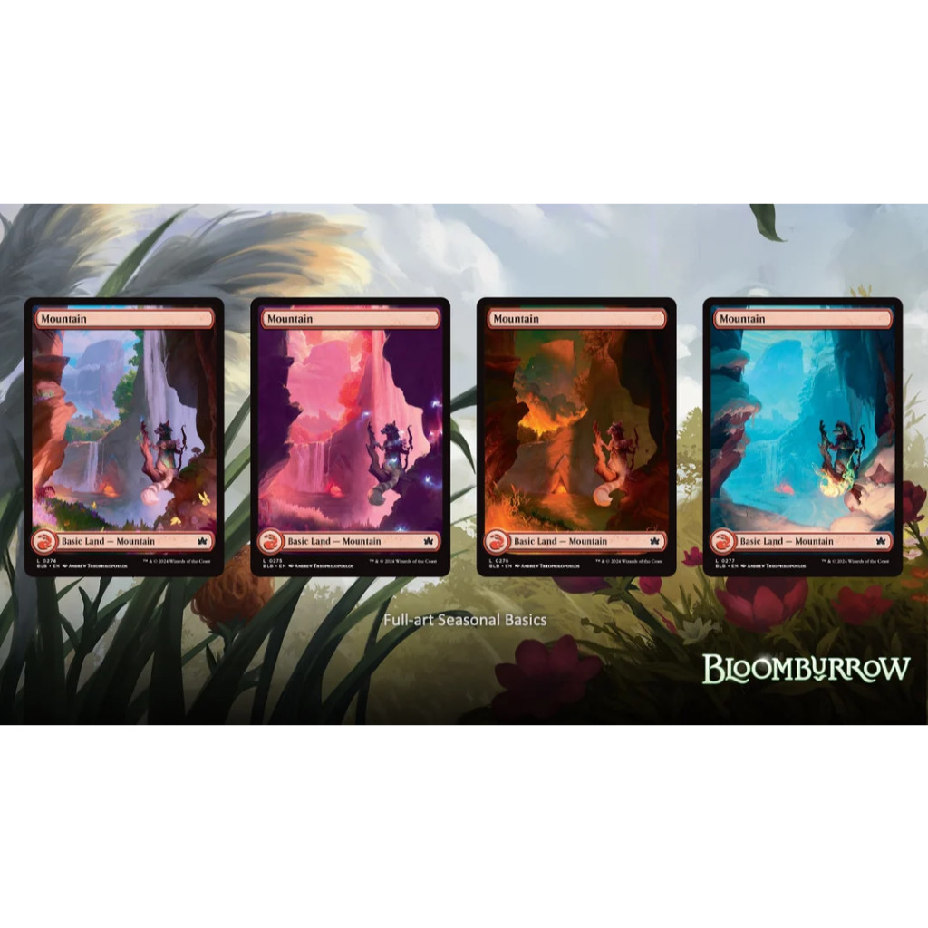 BLB Bloomburrow FULL ART 'Seasonal' BASIC LANDS MTG Magic: The ...