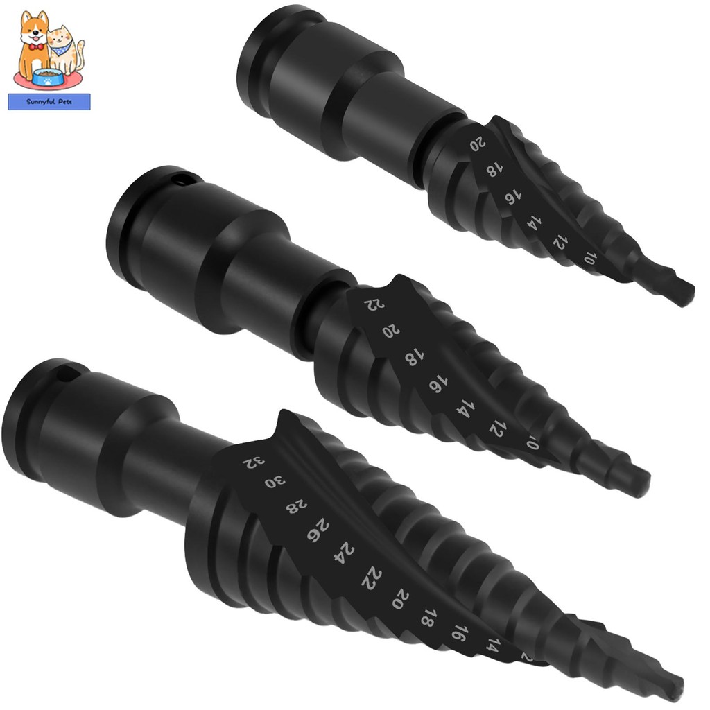 3Pcs Hex Shank Step Bit High Speed Steel Step Drill Bit Set Easy to ...