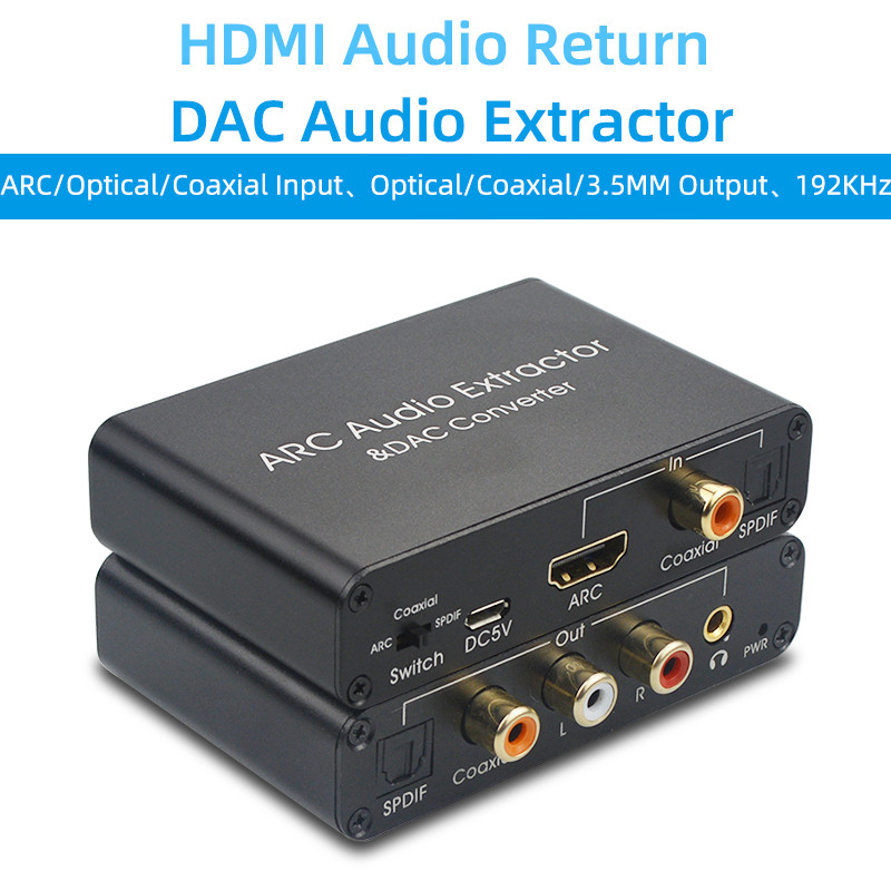 192KHz ARC DAC Audio Extractor Digital to Analog Audio Converter HDTV ...
