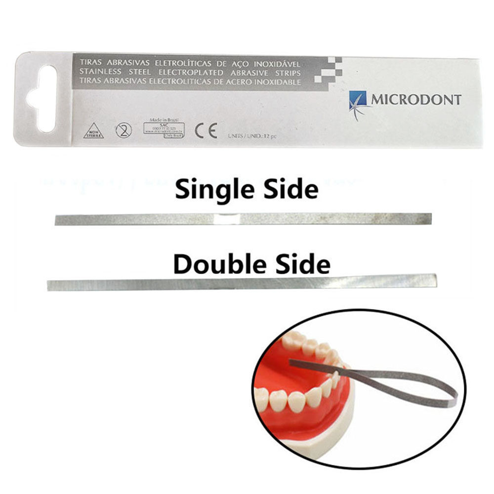 12 Pieces Dental Metal Polishing Stick Strip with Single Side 4mm Width ...