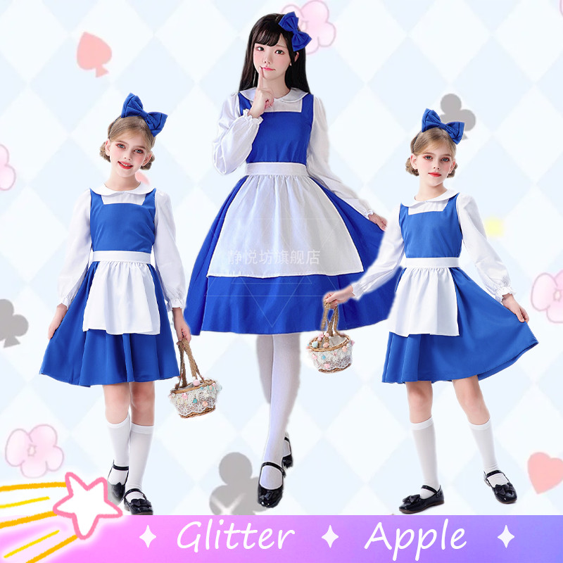 Alice in Wonderland White Blue Dress For Kids Girl Dorothy Adult Woman ...